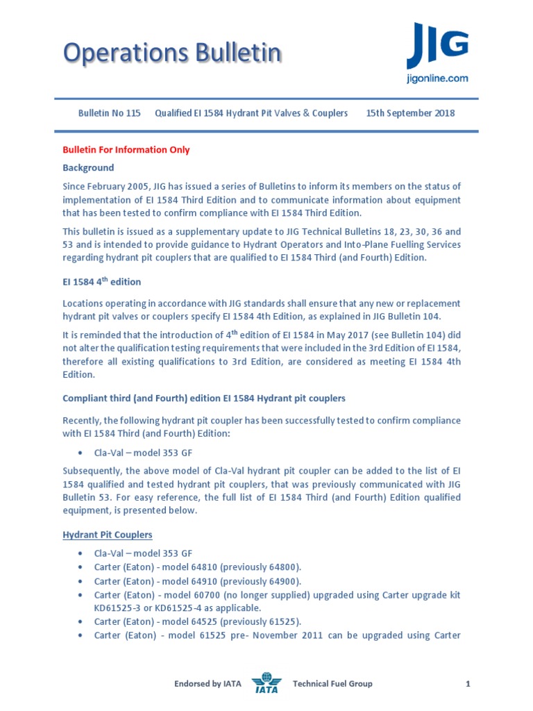 JIG Bulletin-115-EI1584-qualified-equipment | PDF | Tort | Negligence