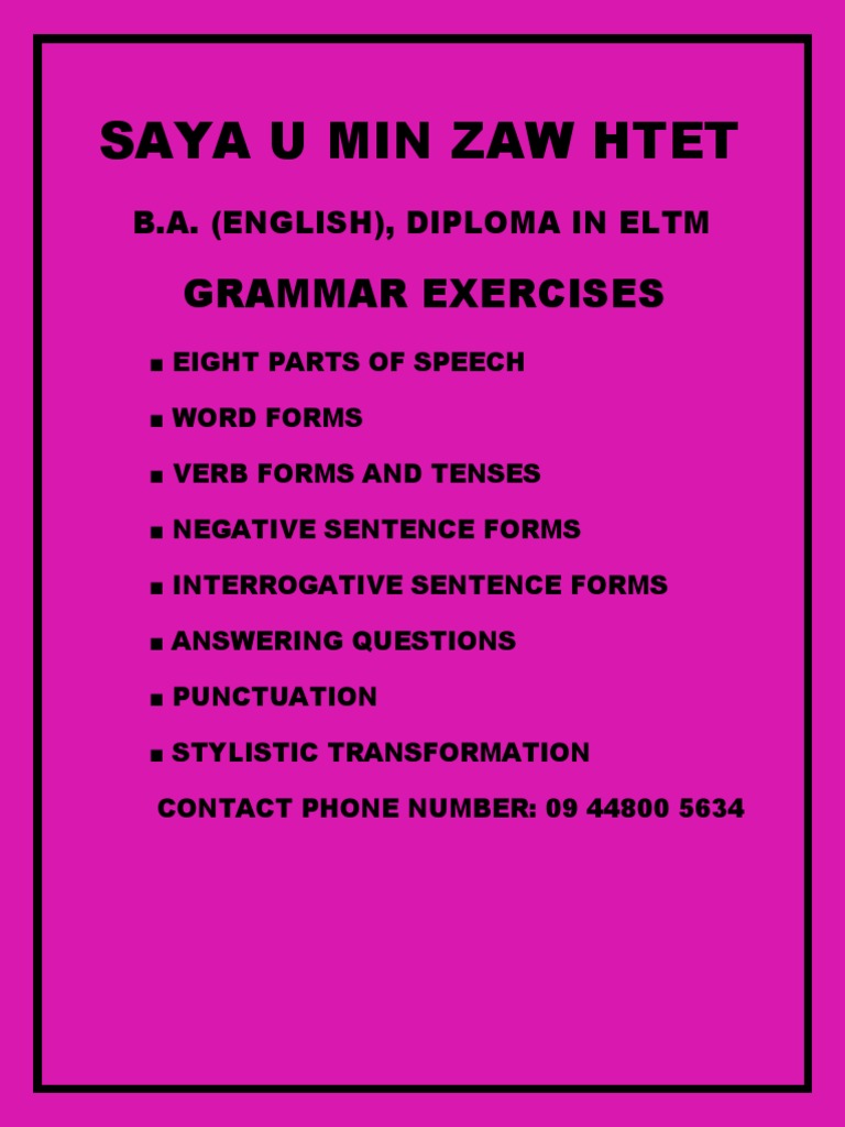 Grammar Exercises | PDF | Syntax | Language Mechanics