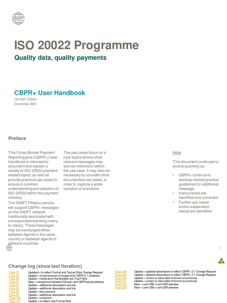 ISO 20022 Programme UHB Q4 2021 Edition v1 | PDF | Xml | Credit Card
