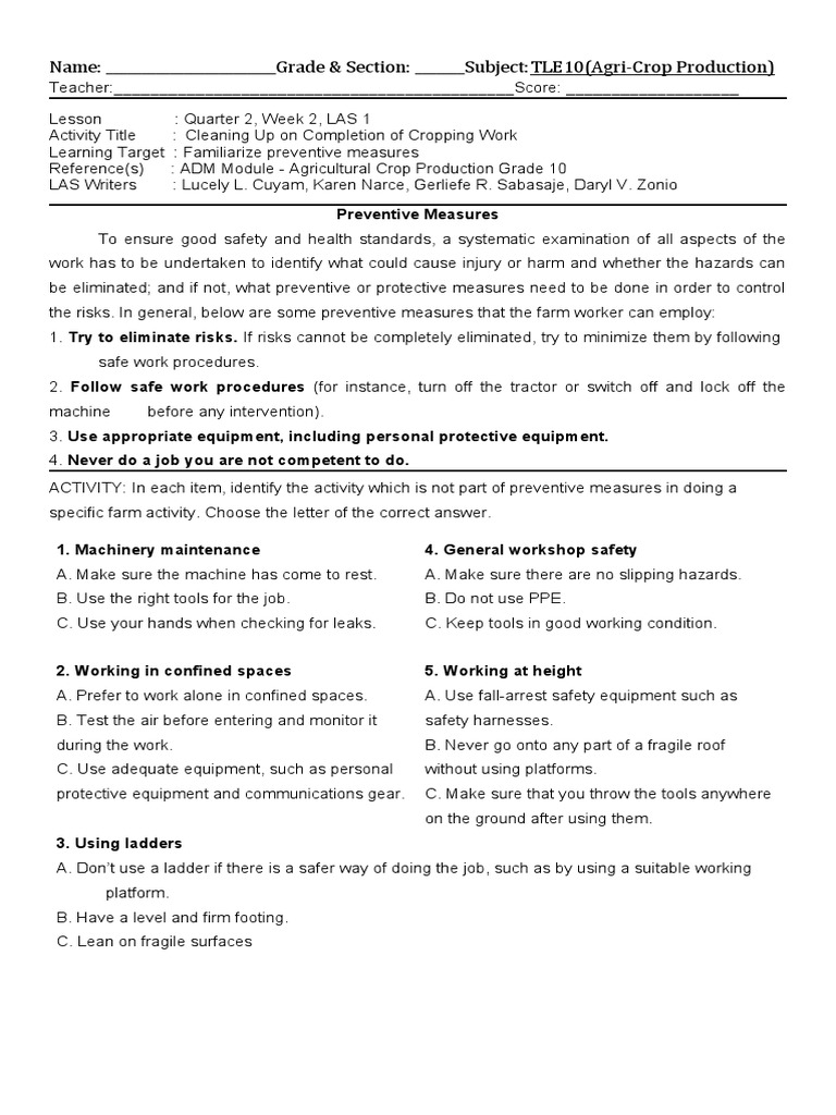 Tle Acp10-Q2-W2-Las1 | PDF