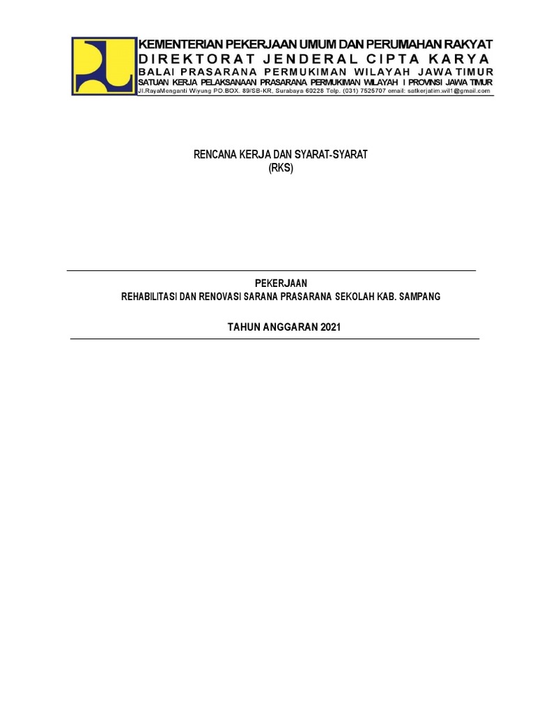 RKS Rehab Renov Sekolah | PDF | Griya & Taman