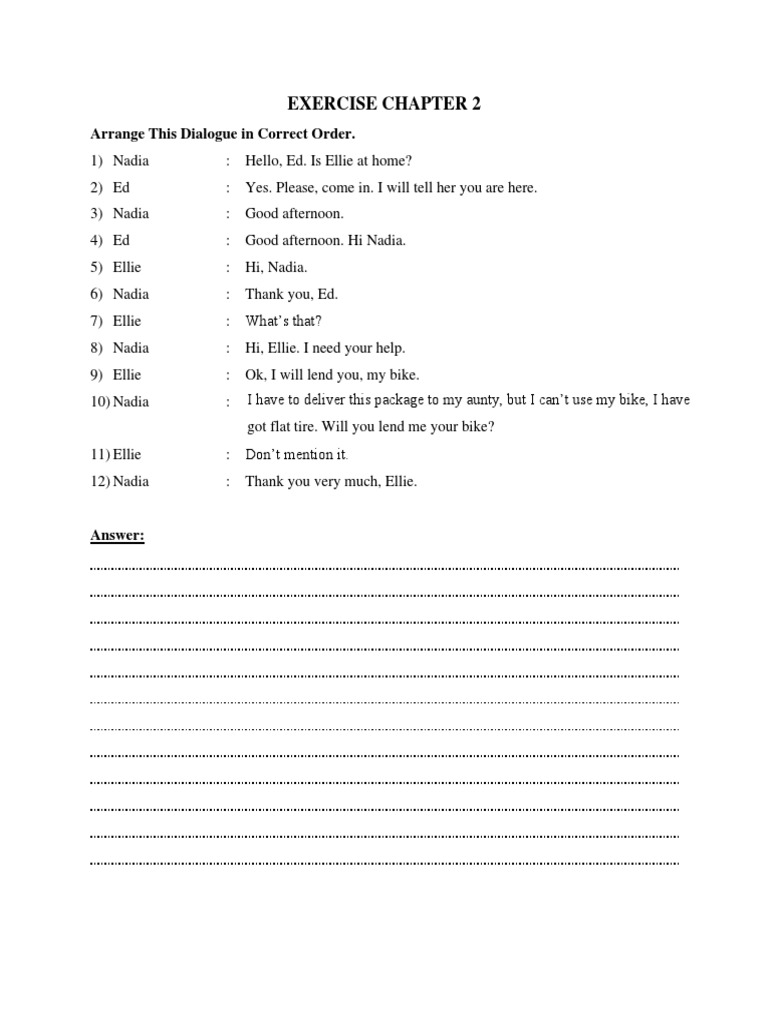 Exercise Chapter 2 (Keterampilan) | PDF