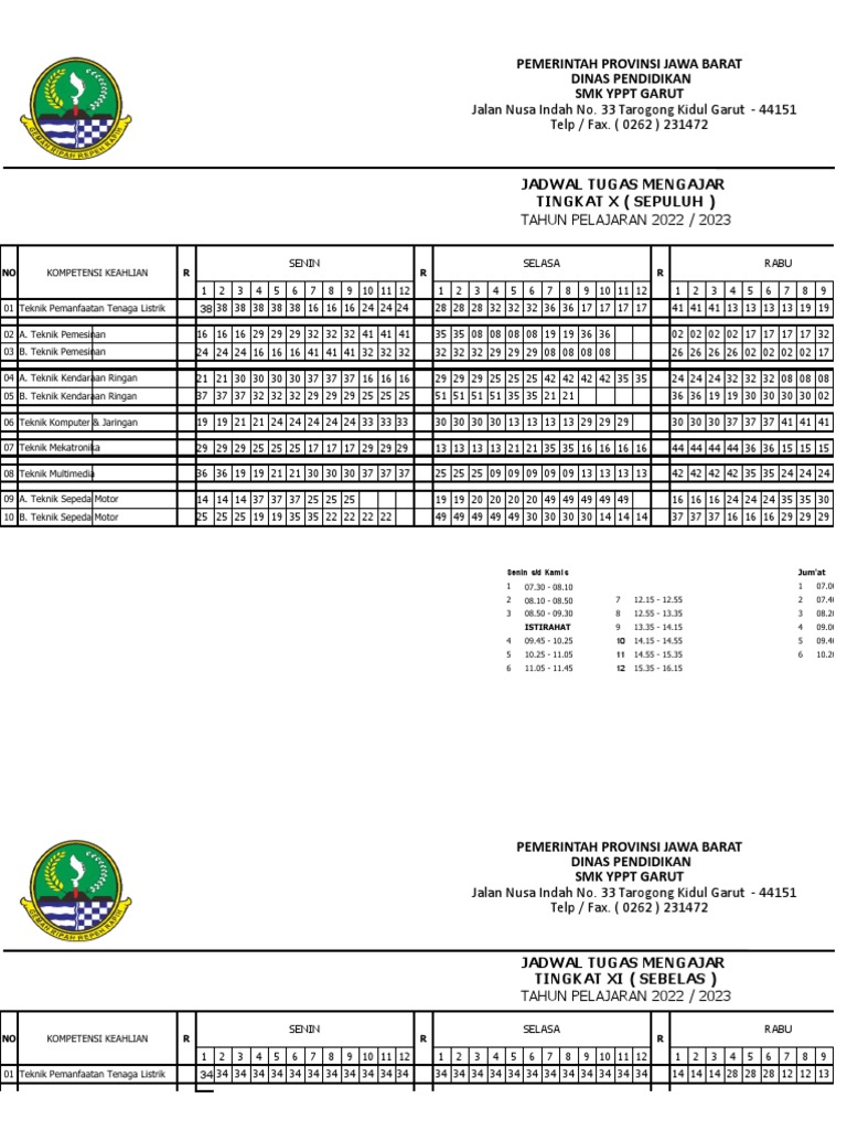 Jadwal Fix1 - 1 | PDF