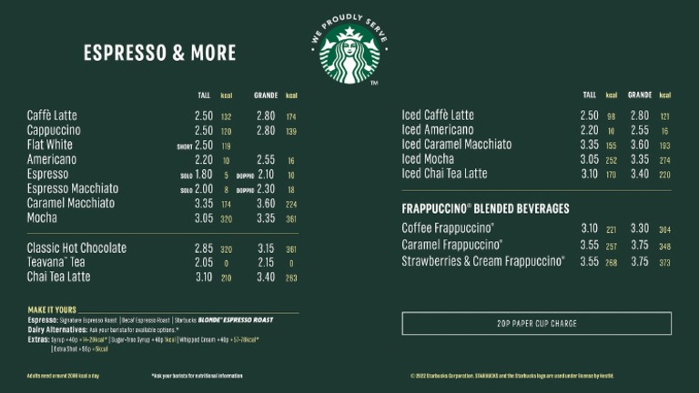 Starbucks Menu | PDF