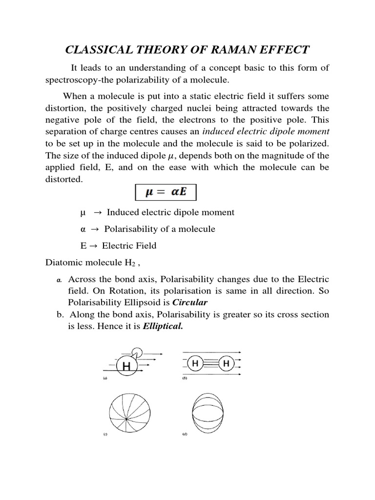 Classical Theory of Raman Effect | PDF | Dipole | Molecules