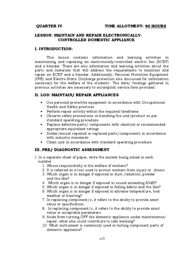 Consumer Electronics Servicing NC II Lmg9 p110-137 | PDF ...