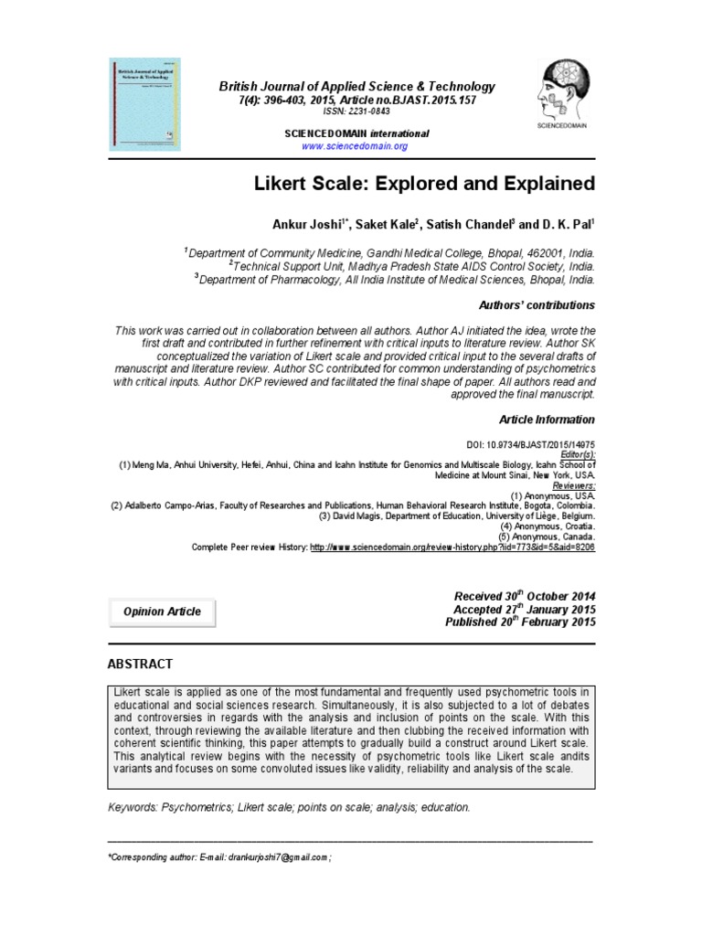 Likertscale Explored Explained | PDF | Likert Scale | Level Of Measurement