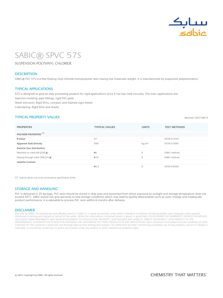 SABIC® SPVC - 57S - Global - Technical - Data - Sheet-2 | PDF