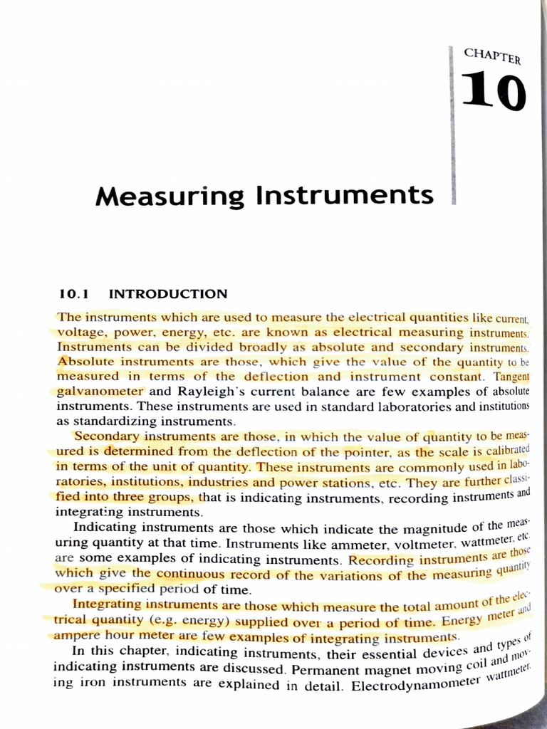 Electrical Measuring Instruments | PDF | Electrical Engineering ...