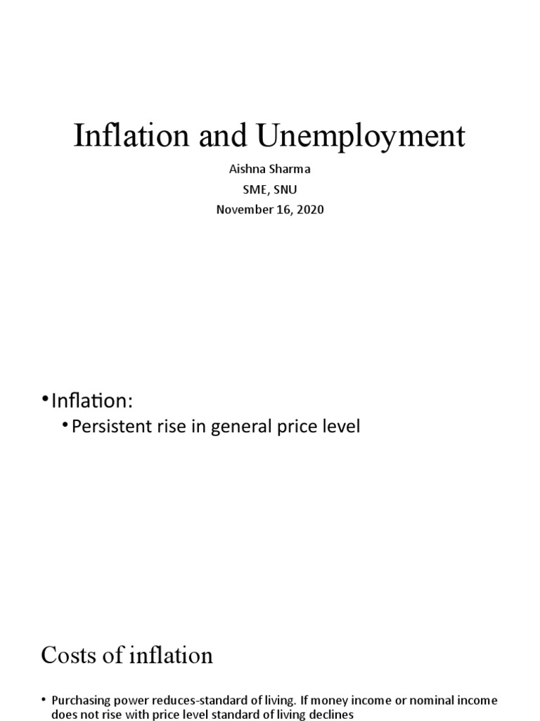 Macroeconomics Inflation and Unemployment | PDF | Unemployment | Inflation
