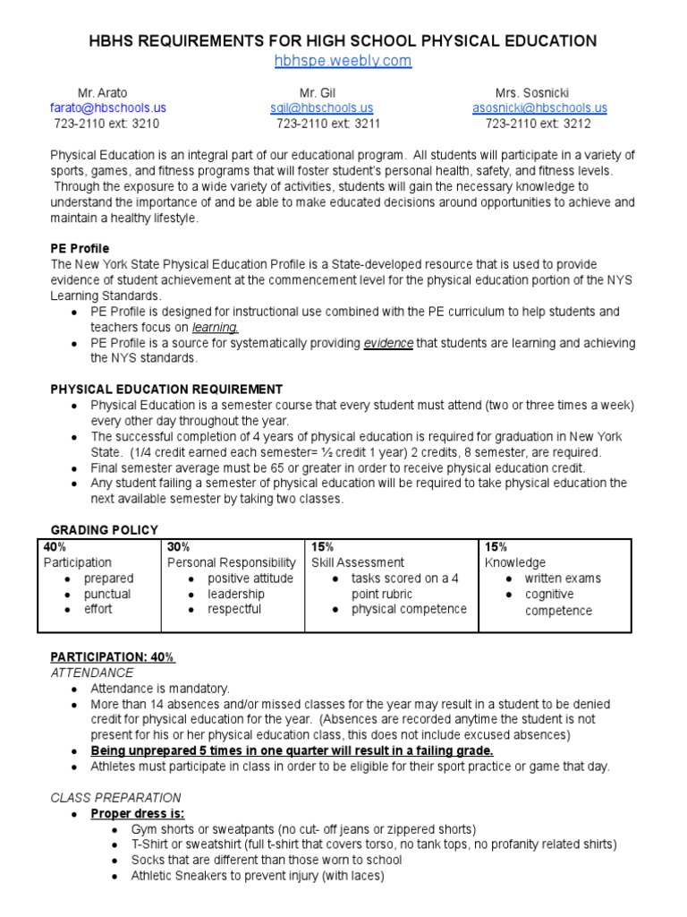 2022-2023 Copy of Pe Syllabus 1 | PDF | Physical Education | Behavior ...
