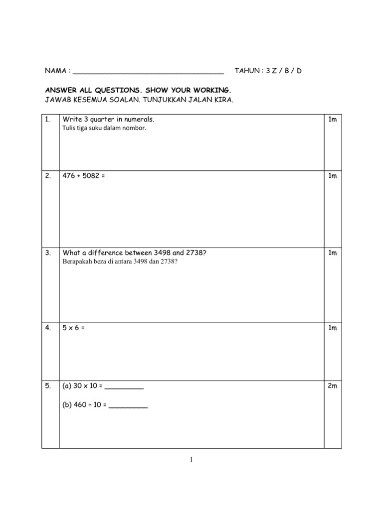 Mate Paper Two Y3 | PDF