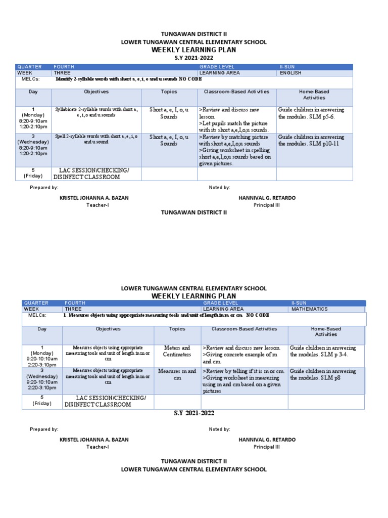 Q4-W3 Weekly-Learning-Plan | PDF | Linguistics