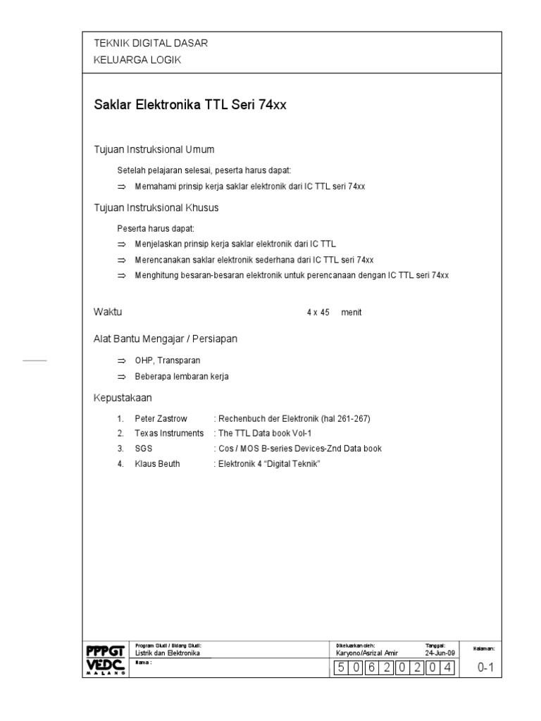 Saklar TTL 74xxx | PDF