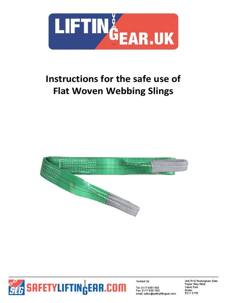 Instructions For The Safe Use of Flat Woven Webbing Slings | PDF | Rope ...