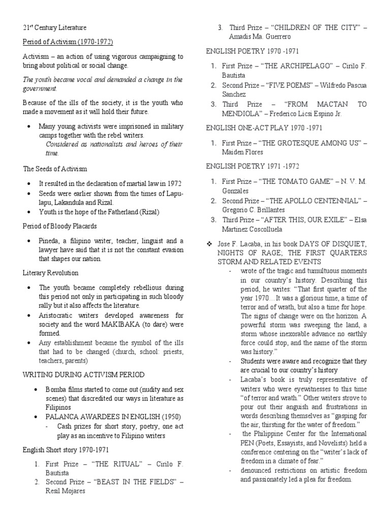 A Time of Storms: Literature and Activism During the Philippine Period ...