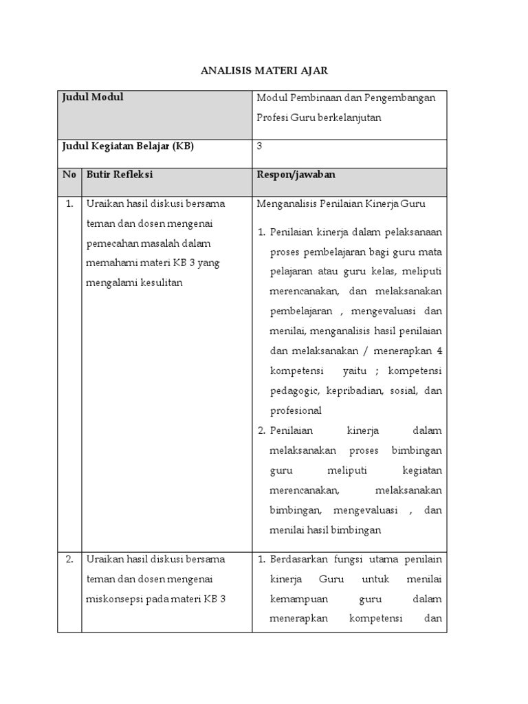 Analisis Materi Ajar | PDF
