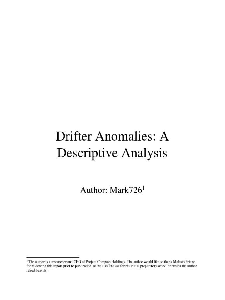 Drifter Anomaly Analysis | Download Free PDF | Asteroid | Data