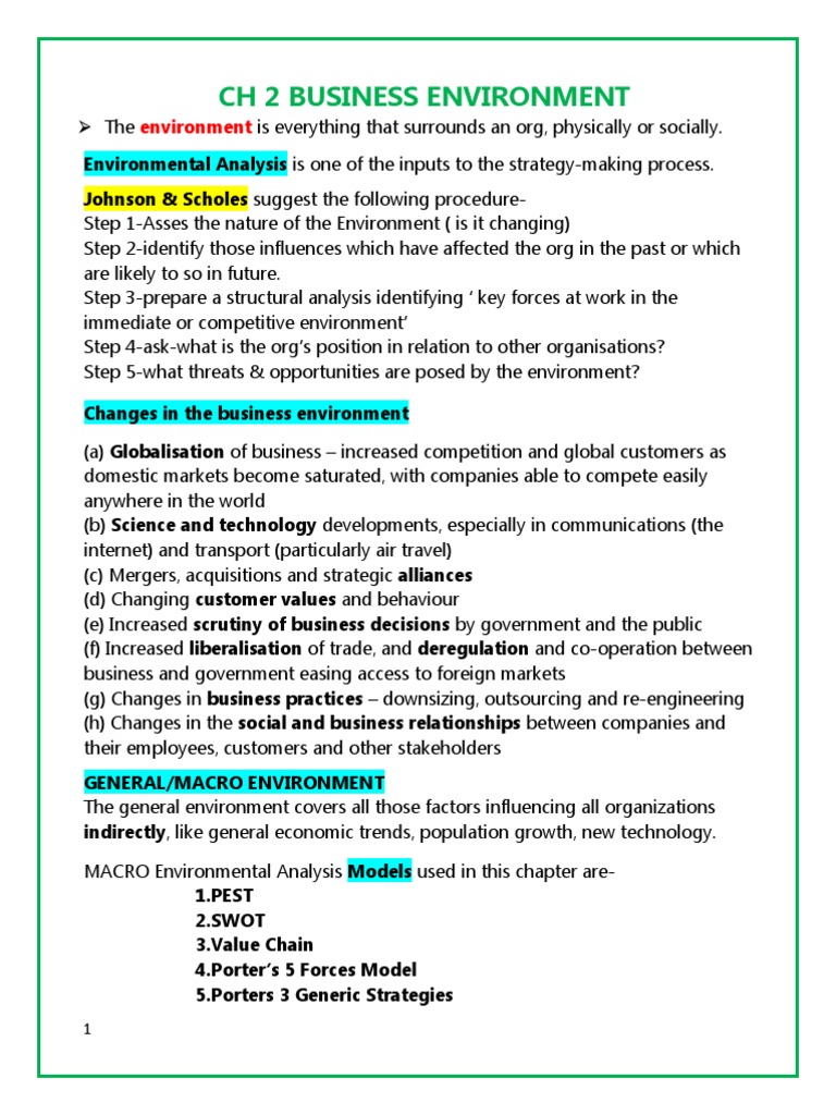 CH 2 Business Environment Class 1 | PDF | European Union | Employment