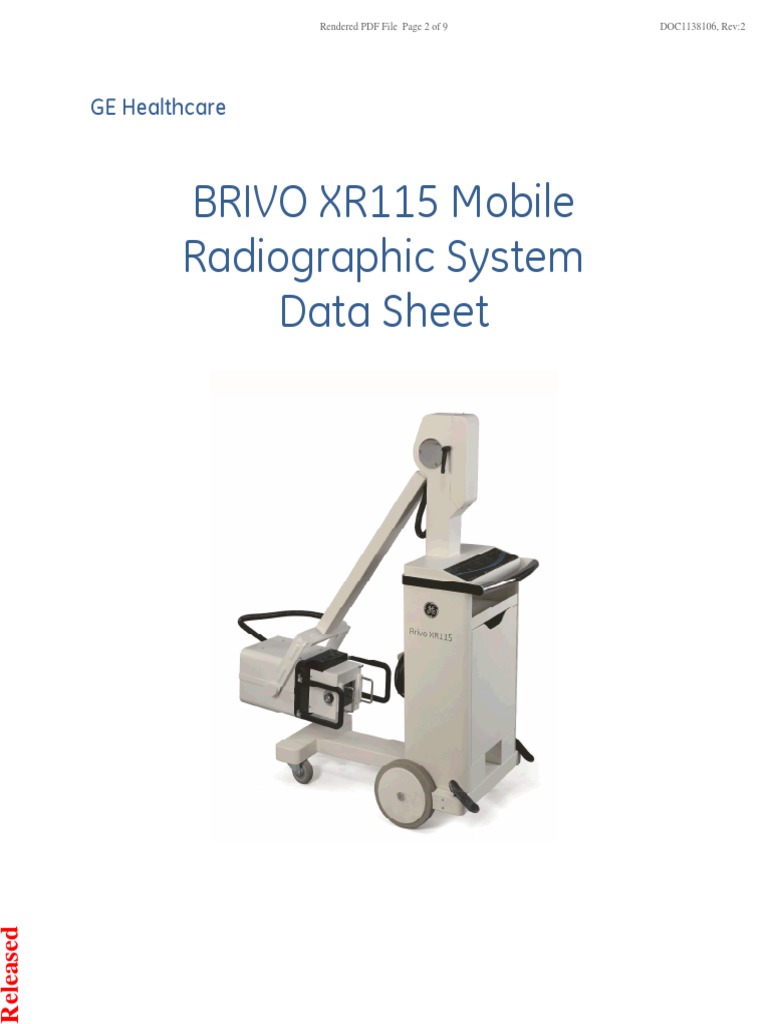 Brivo XR 115 - DataSheet | PDF | Radiography | Health Care