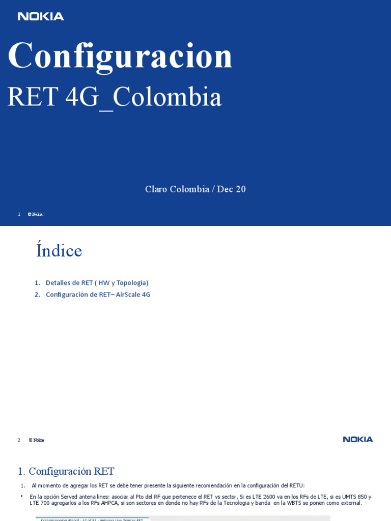 Configuracion RET 4G - Colombia-V2 | PDF | Lte (Telecomunicaciones ...