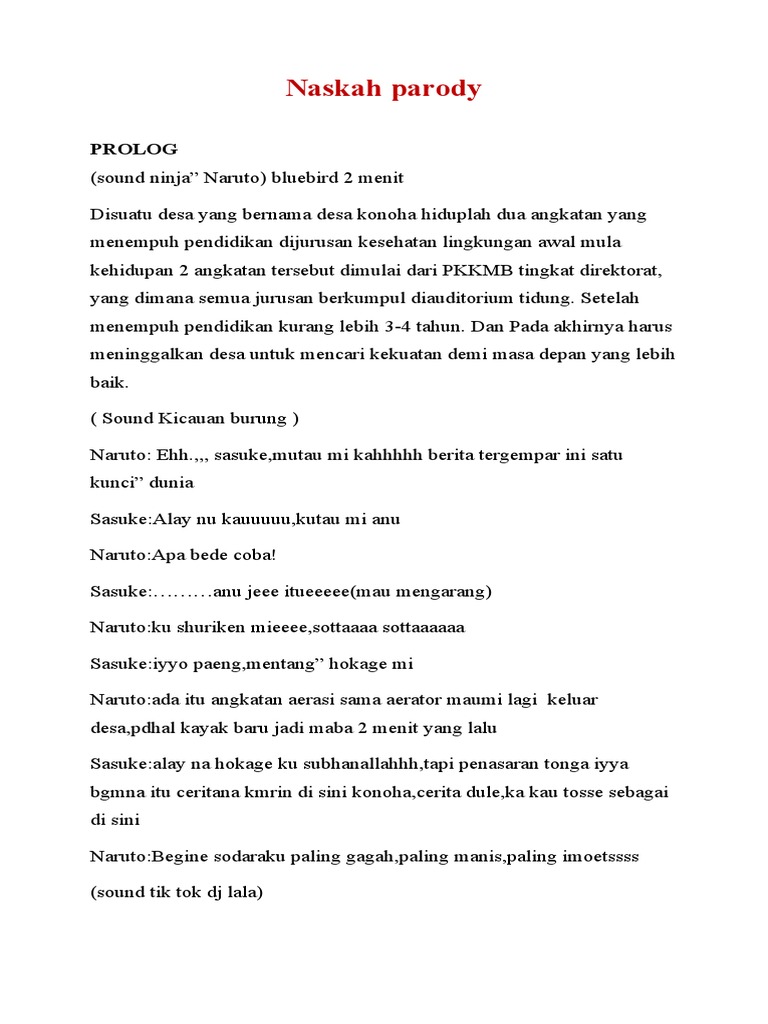 Aslii Naskah Parody Ramah Tamah 2021 | PDF