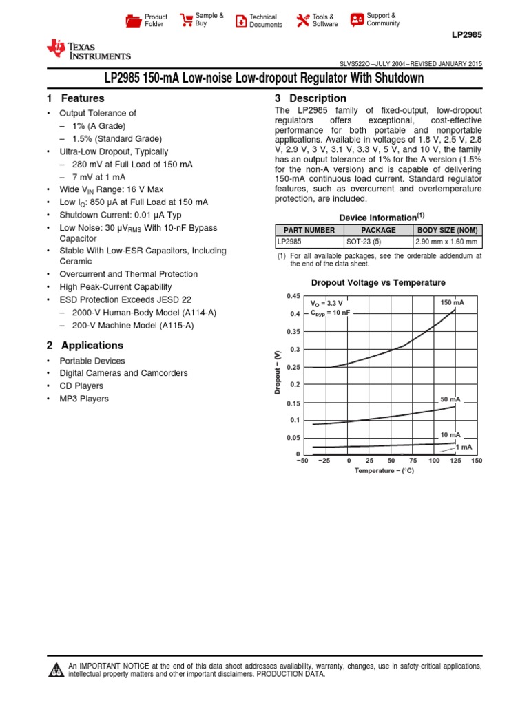 lp2985 33 556086 | PDF | Electrostatic Discharge | Diode