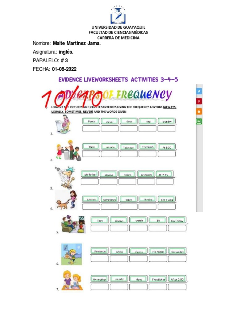 Evidence Liveworksheets Activities 3-4-5 | PDF
