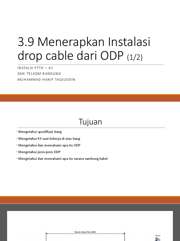 Instalasi Kabel Drop Dari ODP | PDF | Teknologi & Rekayasa