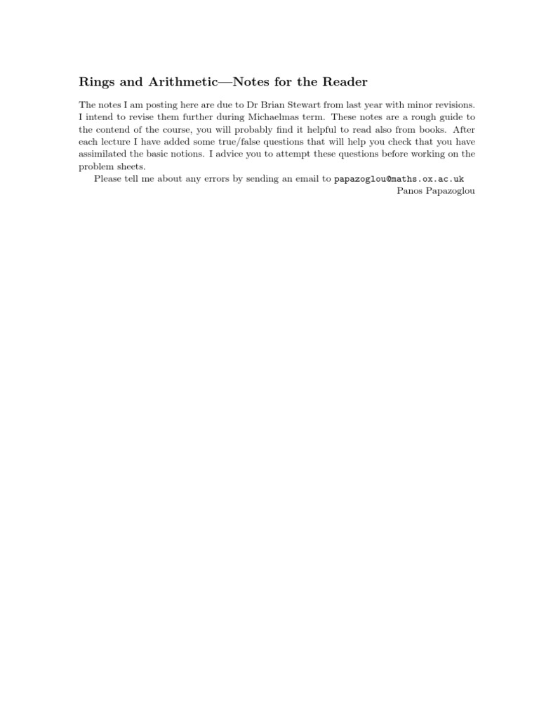 Rings Notes Read | PDF