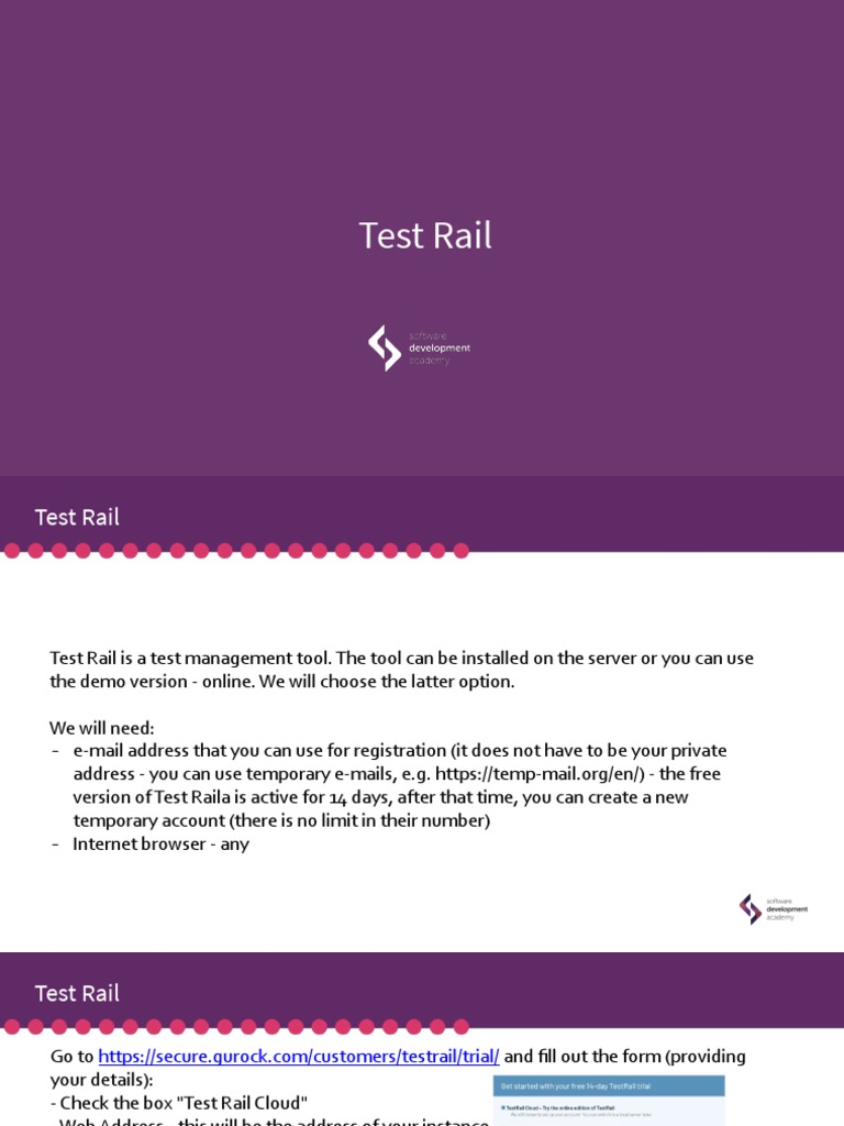 Tester - Test Rail - Installation | PDF | Email Address | Password