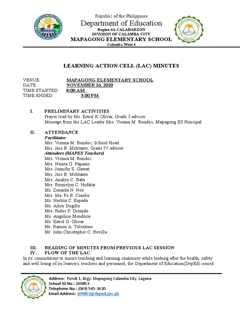 Assessment in The New Normal LAC - NARRATIVE Report | PDF | Learning | Behavior Modification