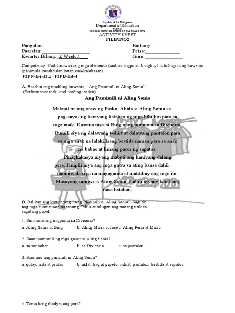 Fil Activity Sheet Q2 Wk5 | PDF