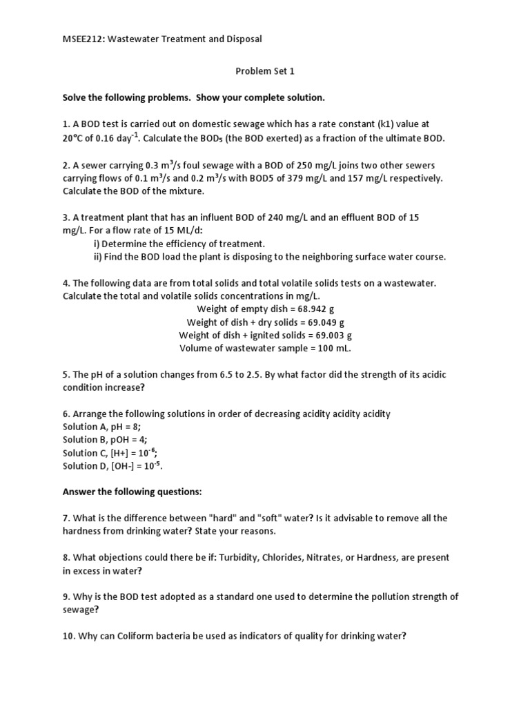 MSEE212 Problem Set 1 1 | PDF