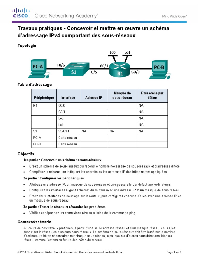 9.2.1.3 Lab - Designing and Implementing A Subnetted IPv4 Addressing ...