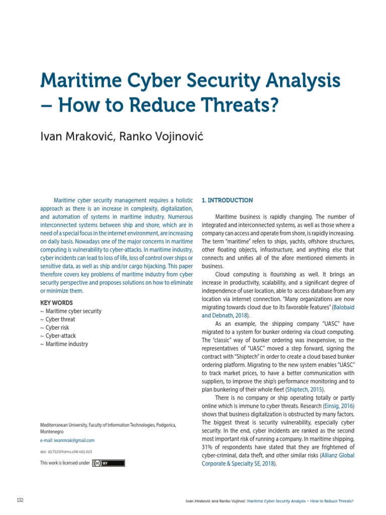 0000-Maritime Cybersec - How To Reduce Threats | PDF | Security | Computer Security