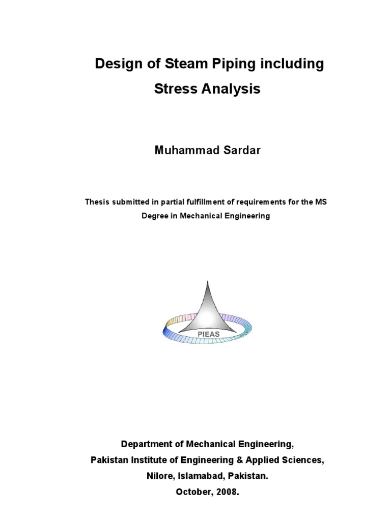 Design of Steam Piping System Including Stress Analysis | PDF | Pipe ...
