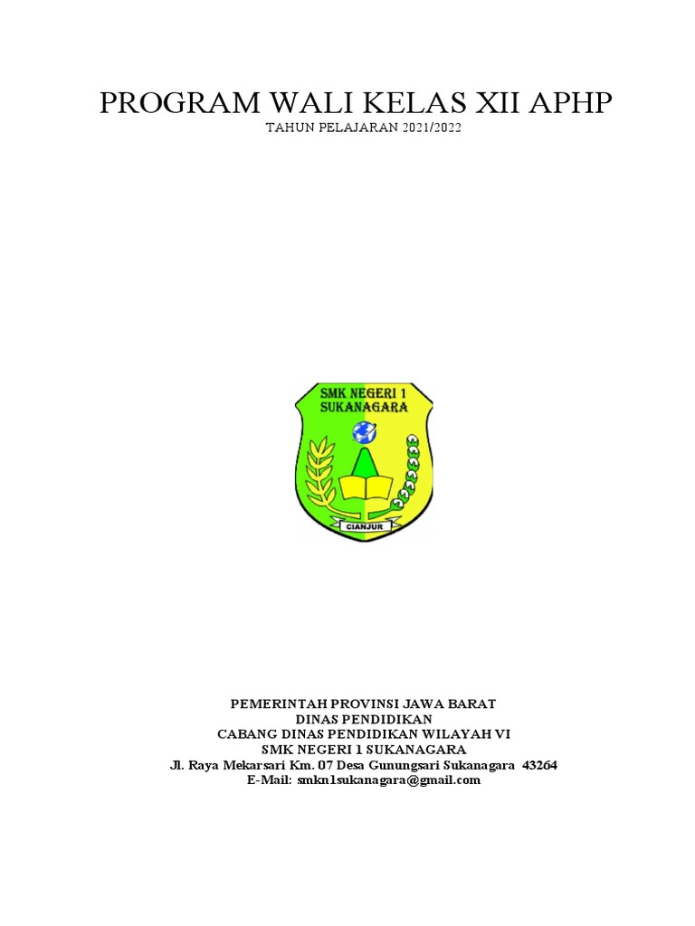 Programa Kerja Wali Kelas 12 APHP | PDF