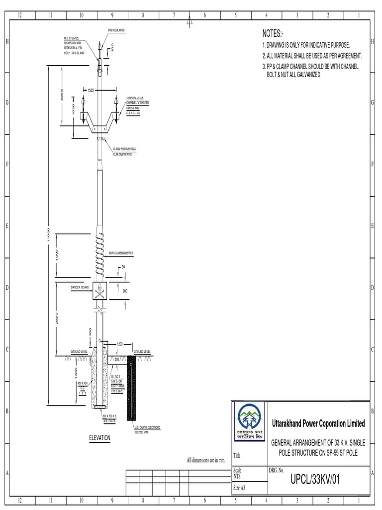 33kV Structure and Substation Drawings | PDF | Electrical Substation ...