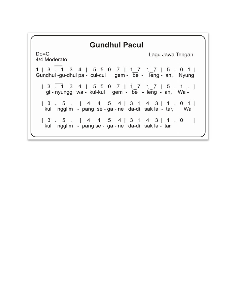 lirik gundul gundul pacul | PDF