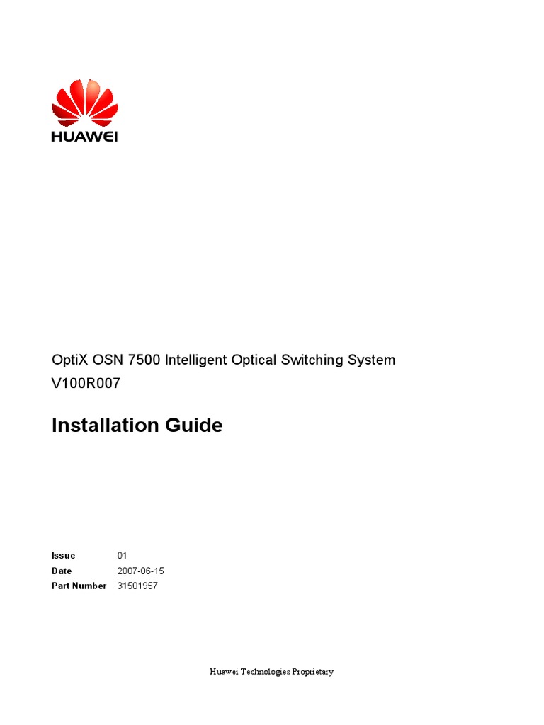 31501957-OptiX OSN 7500 Installation Guide (V100R007 - 01) | Download ...