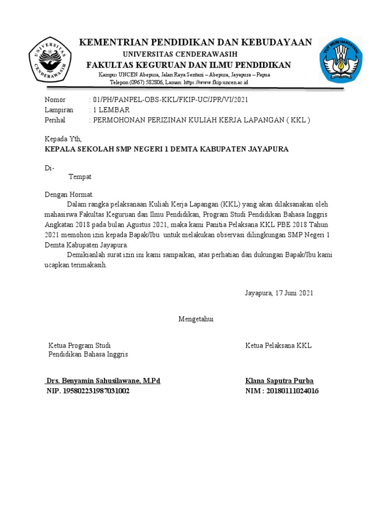 Surat Ijin Observasi Demta | PDF