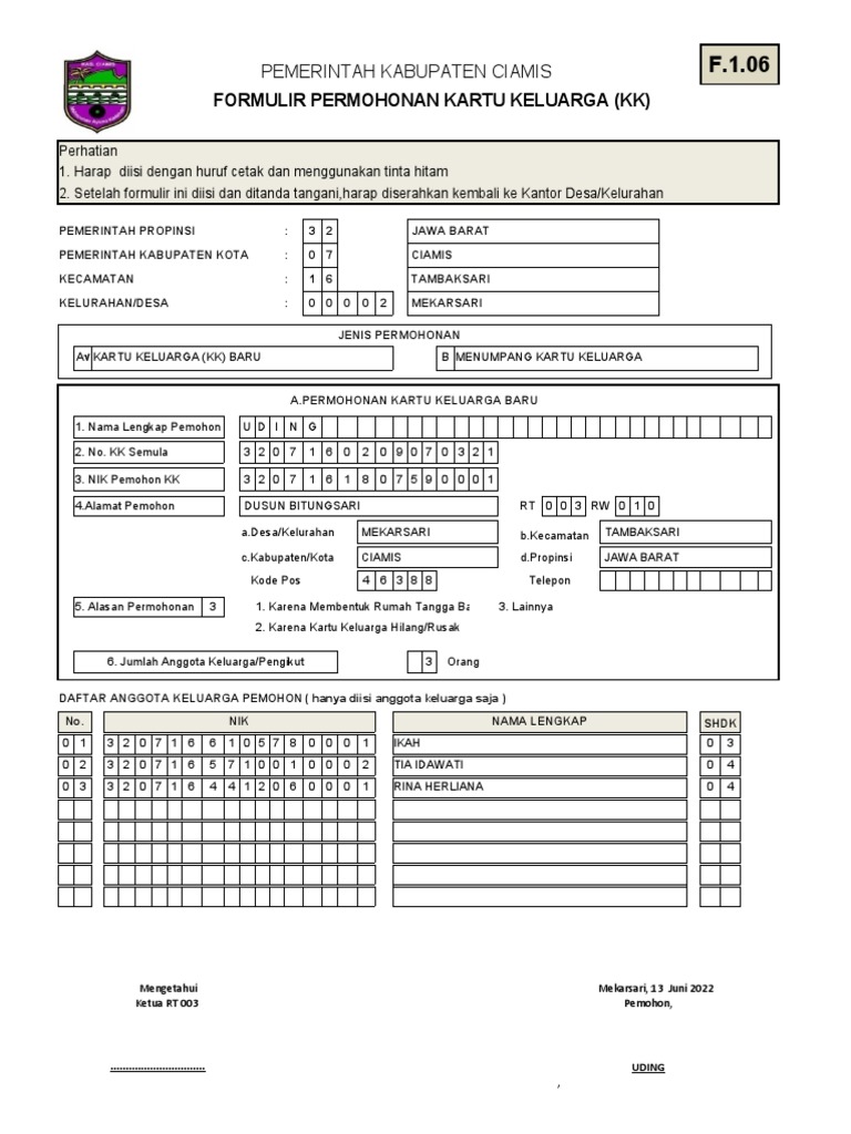 Blangko KK KTP Akte (AutoRecovered) | PDF