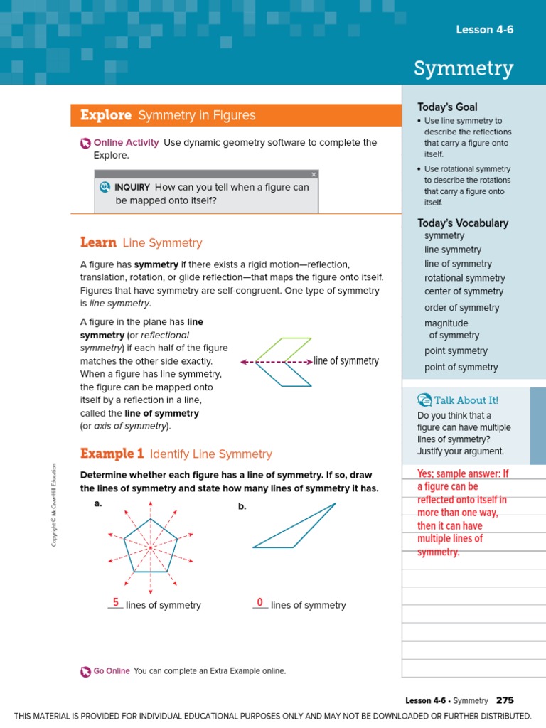 Symmetry: Explore Symmetry in Figures | PDF | Euclidean Vector | Symmetry