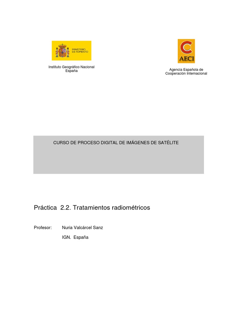 P.2.2. Tratamientos Radiometricos | PDF | Ingeniería Informática ...