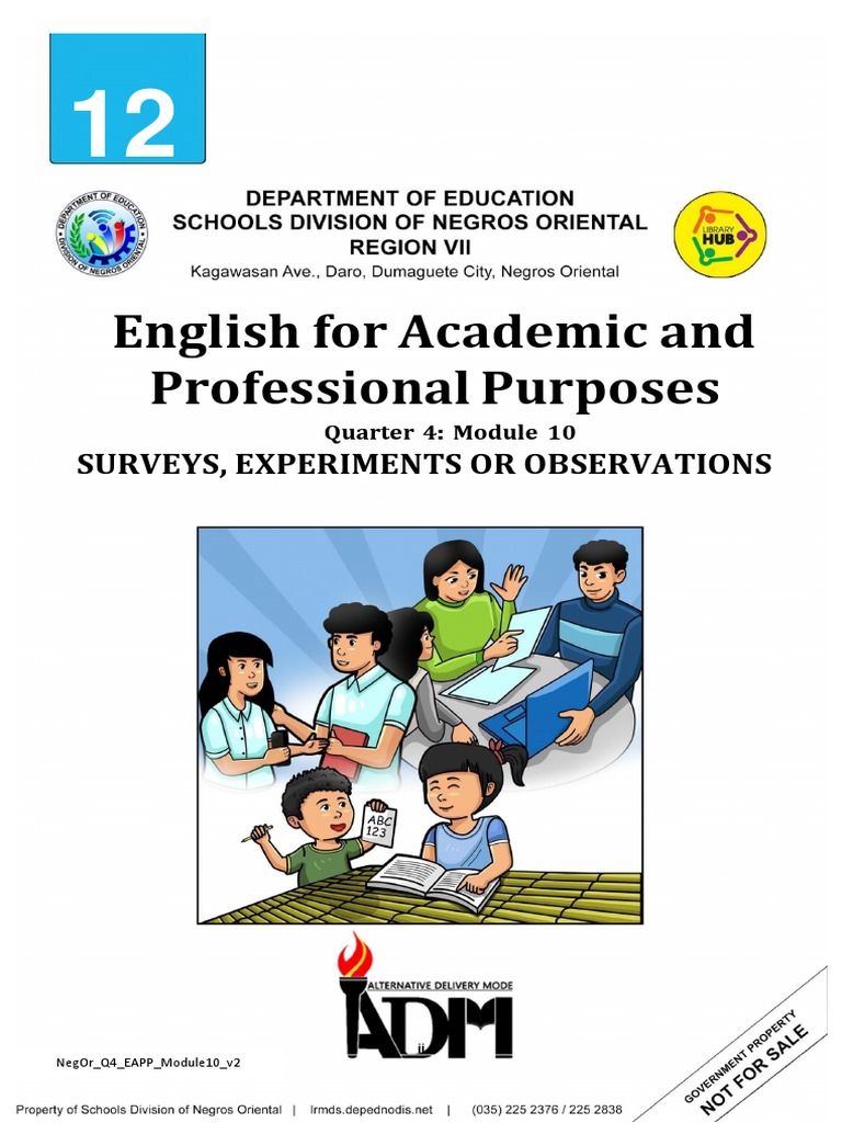 NegOr Q4 EAPP Module10 v2 | PDF | Survey Methodology | Experiment