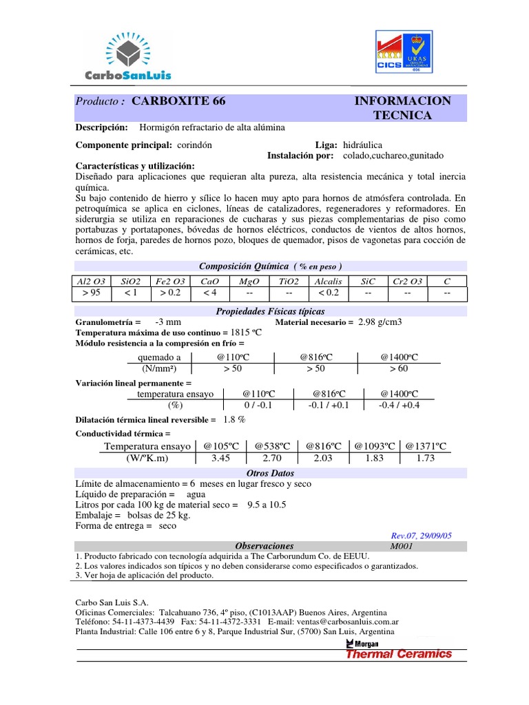 Carboxite 66 - M001 | PDF | Sustancias químicas | Química
