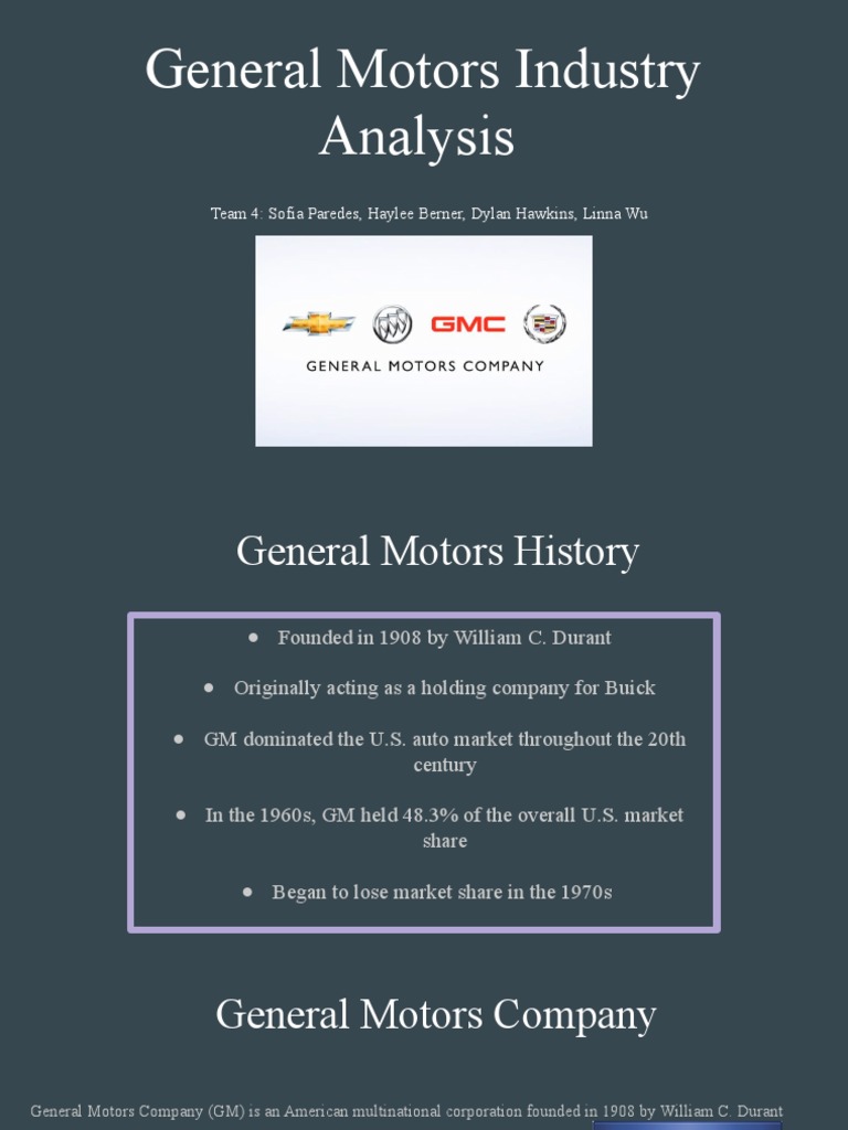 GM Industry Analysis: History, Strategy, and Future Outlook | PDF ...