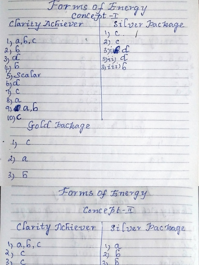 Physics-Forms of Energy-All Concept Answer Key | PDF