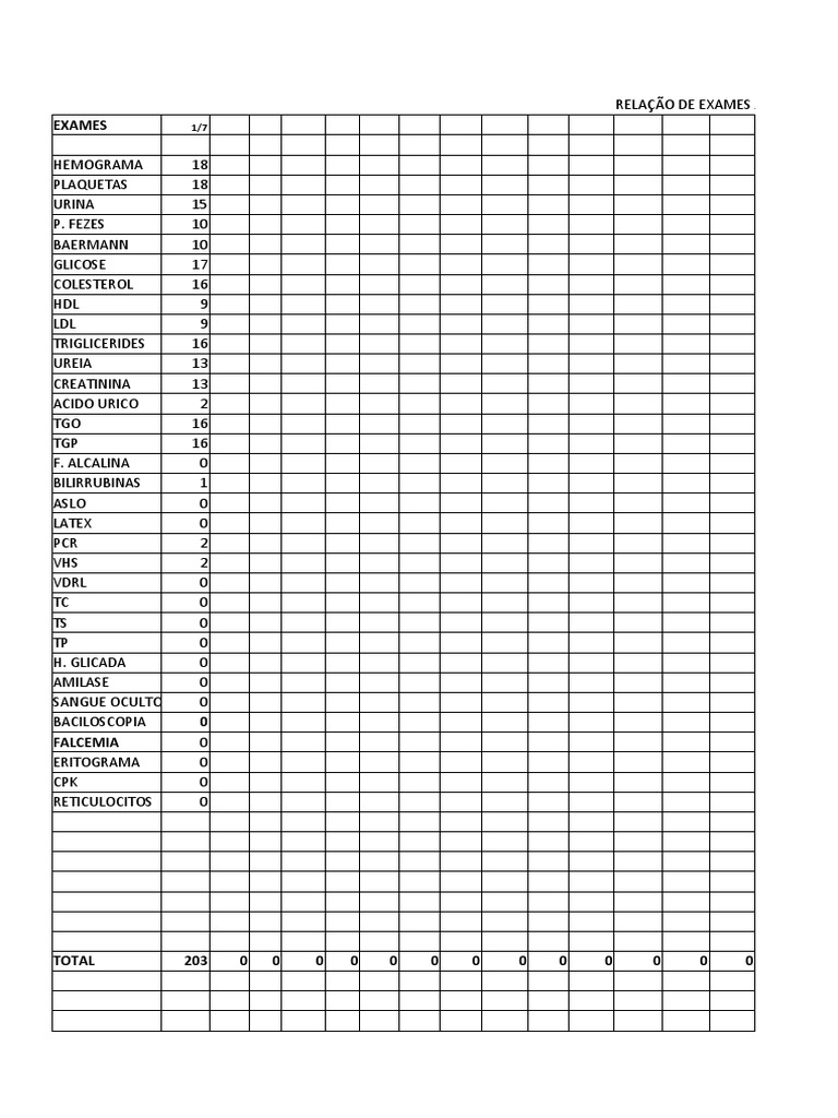 PLANILHA DE EXAMES SUS Junho 2021 | PDF